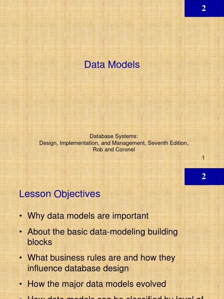 DBMS Chapter 2 - Data Models | PDF | Relational Database | Data Model