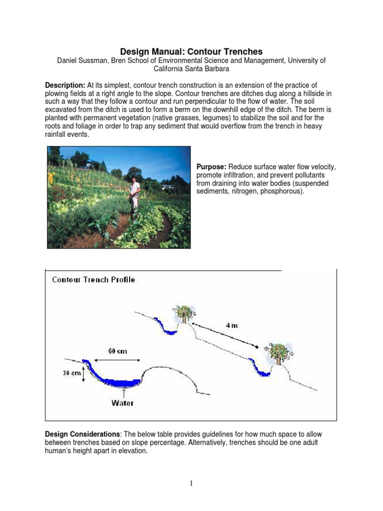 Contour Trench Construction Guide | PDF