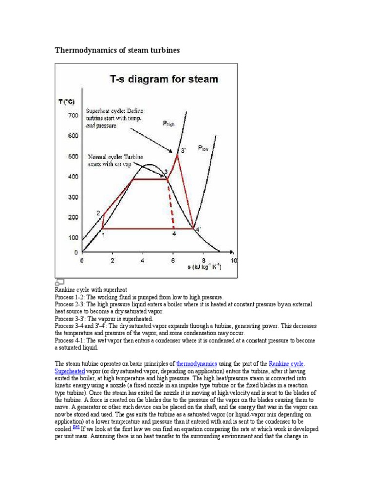 Thermodynamics of Steam Turbines | PDF