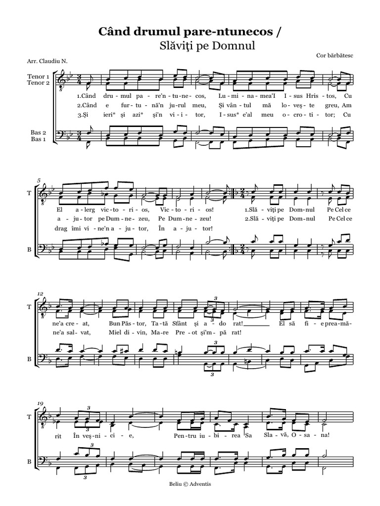 Cand Drumul - Slaviti Veche - Full Score | PDF