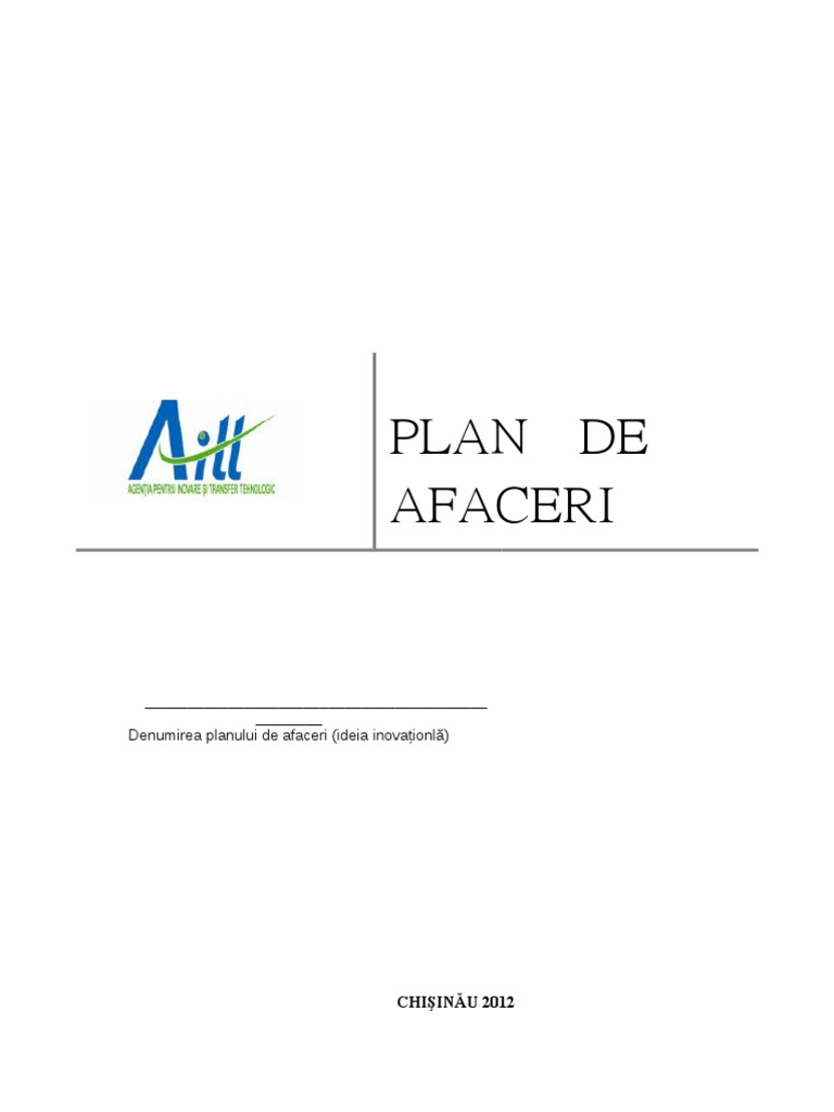 Plan de Afaceri - Model | PDF