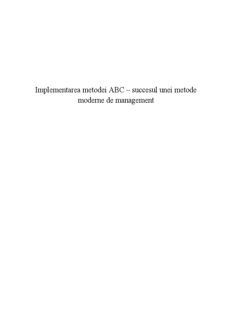 Metoda ABC | PDF