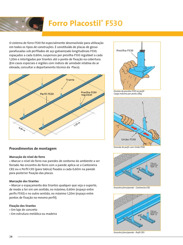 Placostil f530 Drywall | PDF | Drywall | Materiais