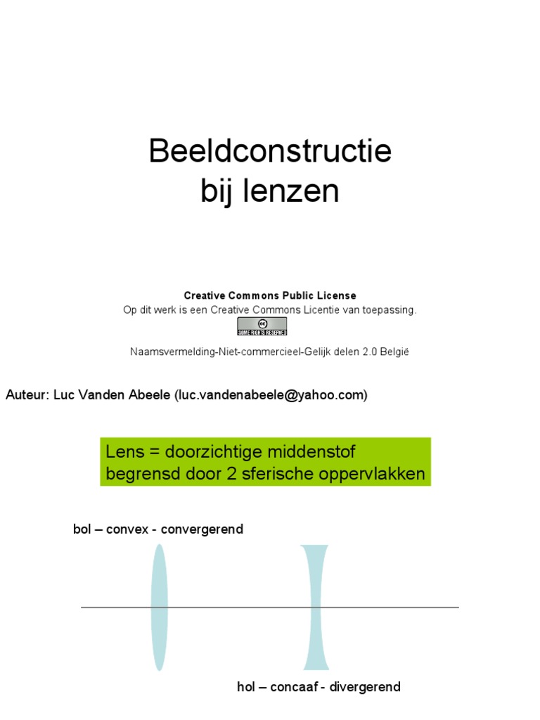 05 Beeldconstructie Bij Lenzen | PDF