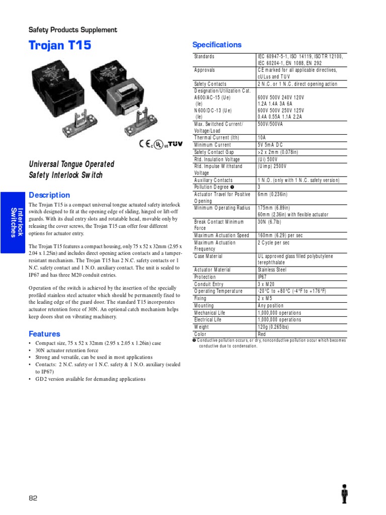 Trojan T15: Universal Tongue Operated Safety Interlock Switch ...