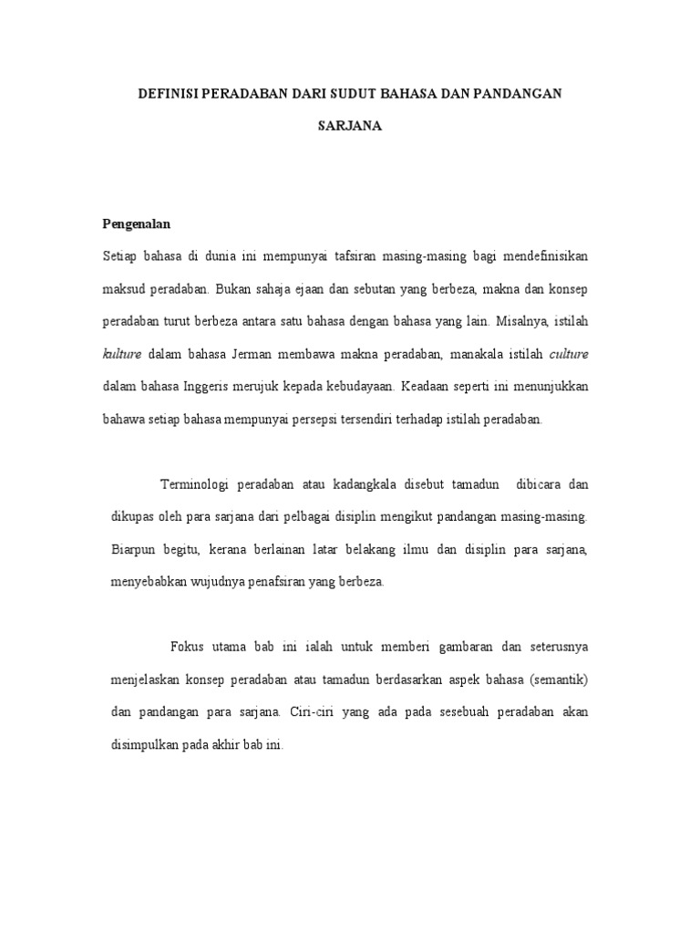 Definisi Peradaban | PDF