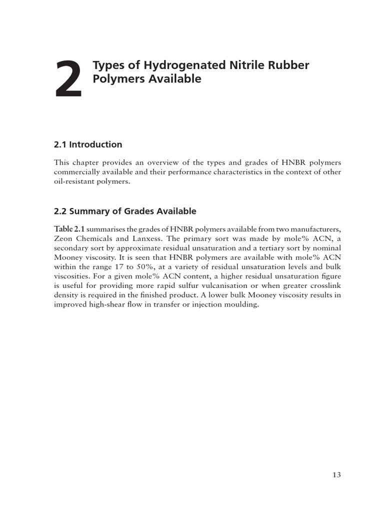 Practical Guide To HNBR Chapter 2 | PDF | Polymer Chemistry | Amorphous ...