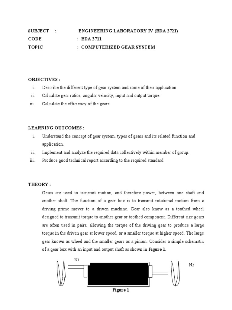 Computerized Gear System | PDF | Gear | Transmission (Mechanics)