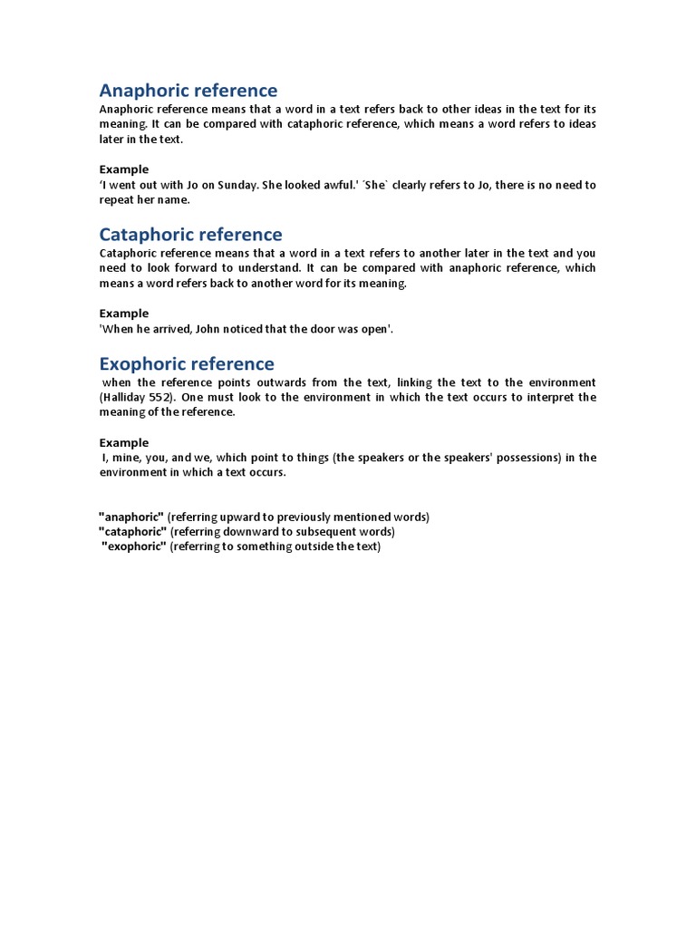 Cataphoric Reference | Lexical Semantics (492 views)