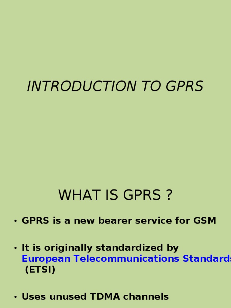 Introduction To Gprs | PDF | General Packet Radio Service | Networking ...