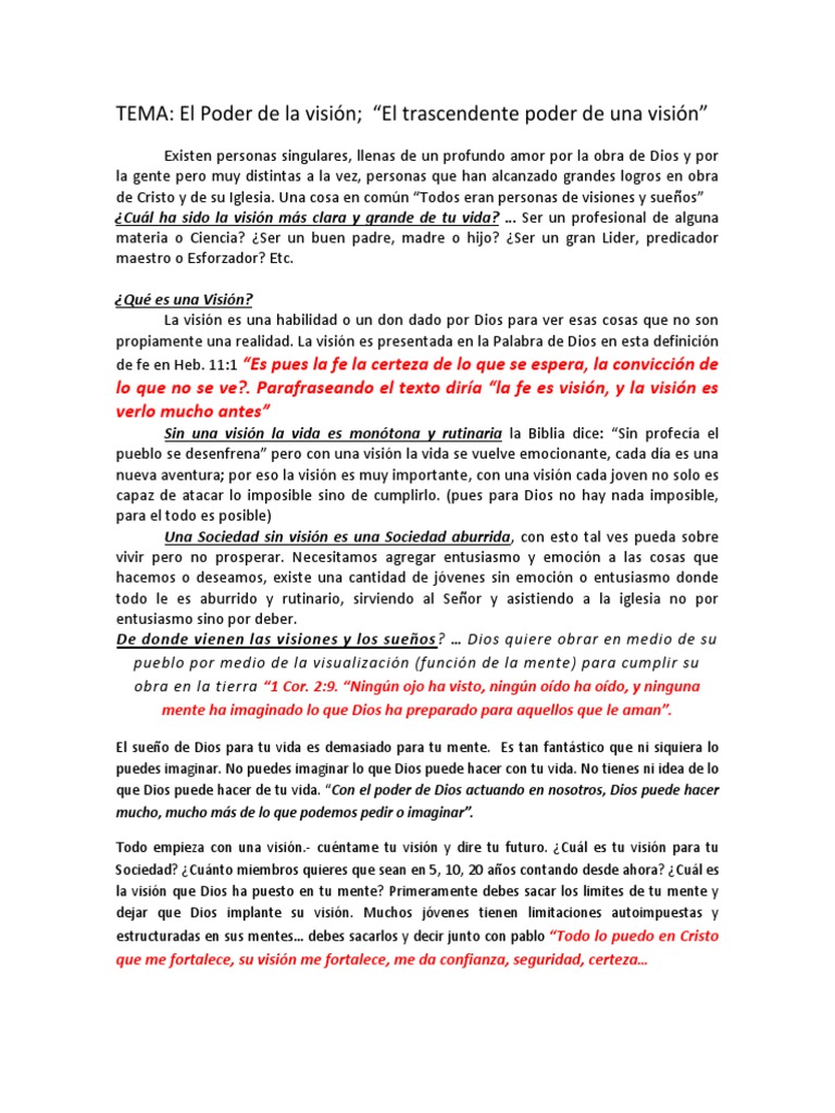 El Poder de La Vision | PDF | Fe | Dios