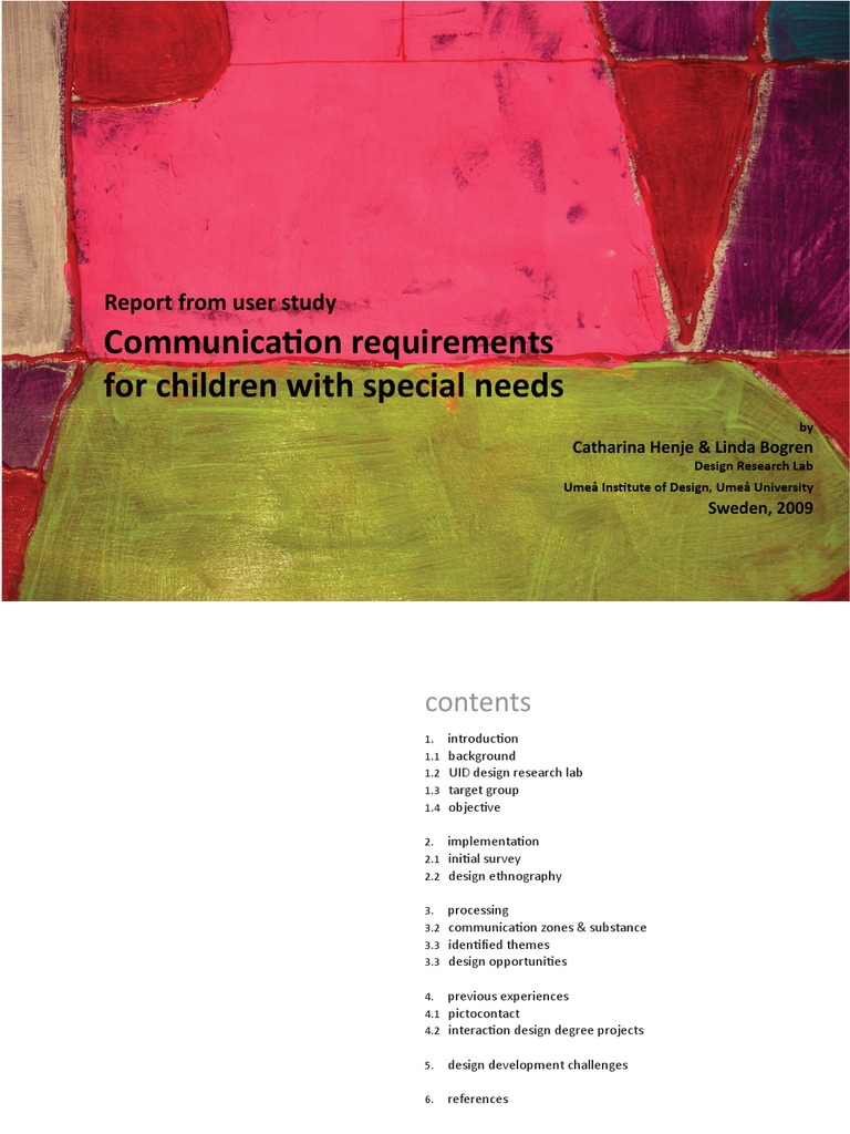 Communication Requirements For Children With Special Needs | PDF ...