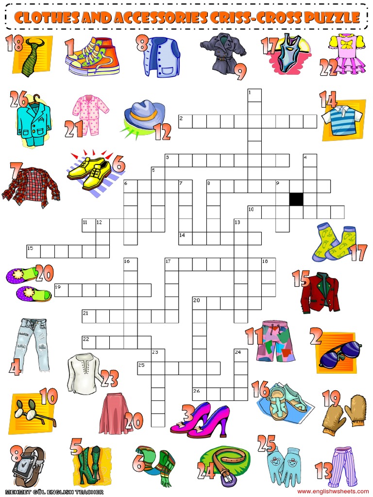 Clothes and Accessories Crossword Puzzle | PDF | Dress Codes | Human Body