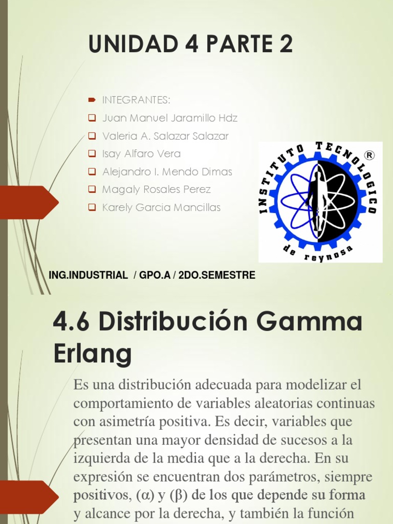 4.6 Distribucion Gamma Erlang | PDF | Distribución normal ...