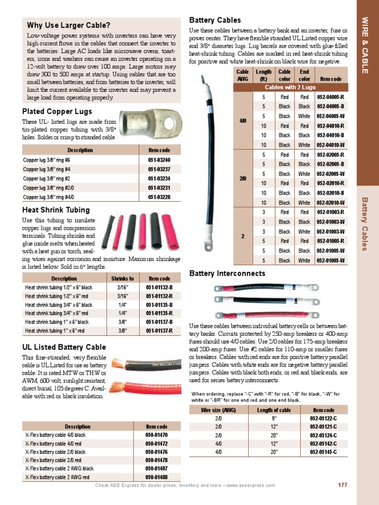 Battery & Array Cables & Connectors | PDF | Cable | Electrical Connector