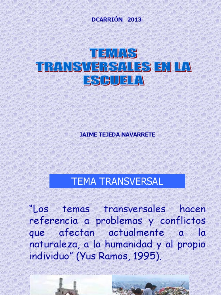 Temas Transversales | PDF | Contaminación | Residuos