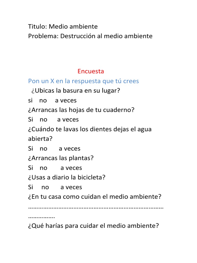 Medio Ambiente | PDF | Artes del Lenguaje y Comunicación | Hogar ...