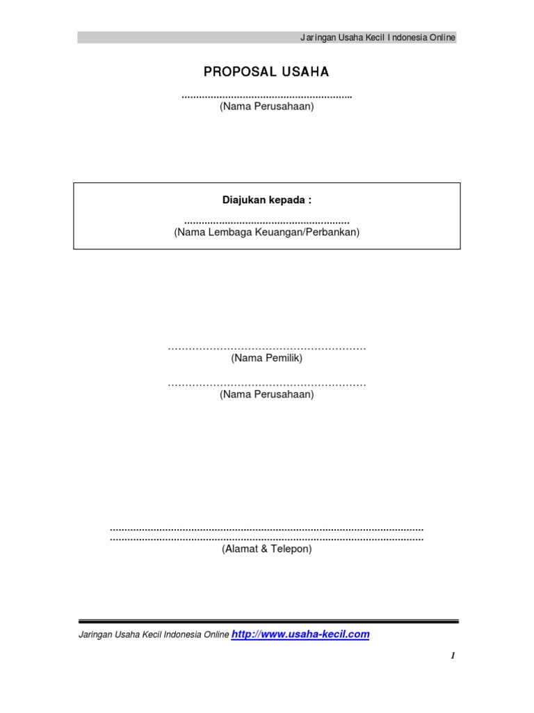 Contoh Proposal Usaha | PDF
