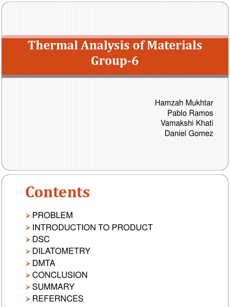 Thermal Analysis of Materials | PDF | Differential Scanning Calorimetry ...