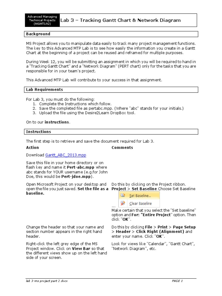 Lab 3-MS Project Part 2 | PDF | Computer File | Project Management