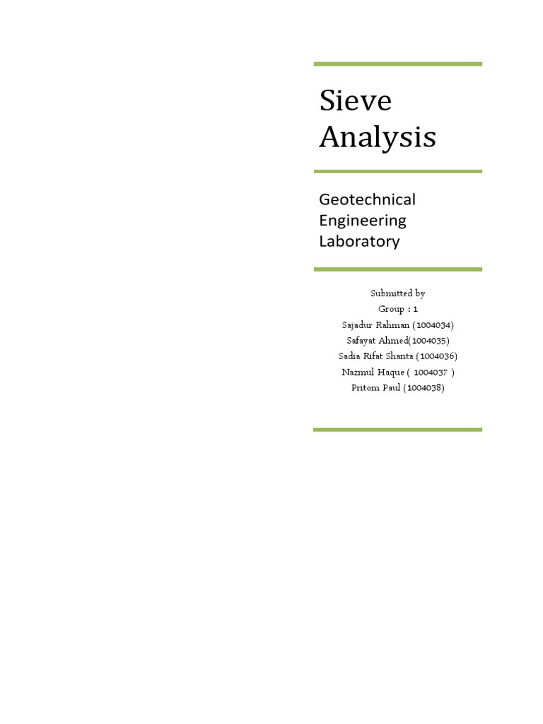 Sieve Analysis | PDF | Sand | Geotechnical Engineering
