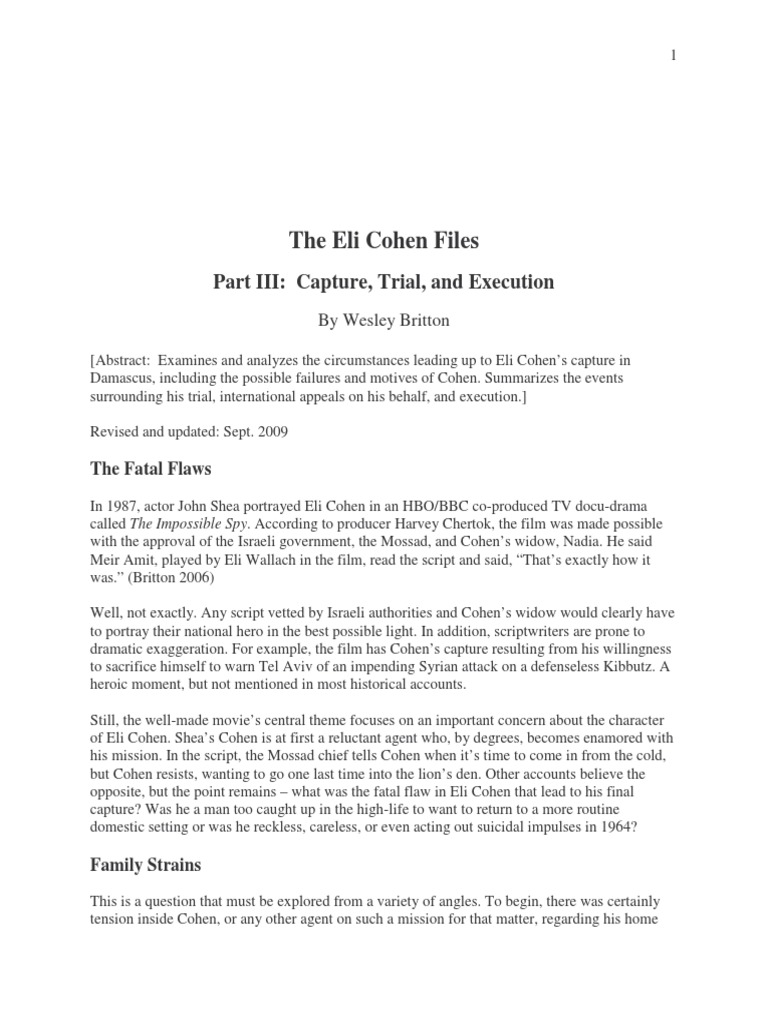 Eli Cohen | PDF | Mossad | Espionage