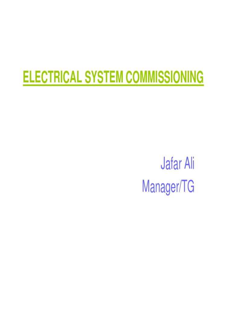 Electrical System COMMISSIONING PDF | PDF | Transformer | Electric ...