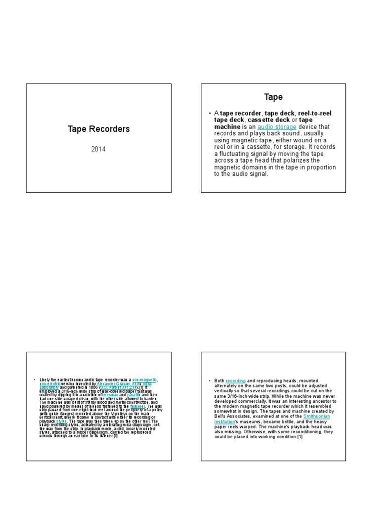 Tape Recorders | PDF | Tape Recorder | Compact Cassette