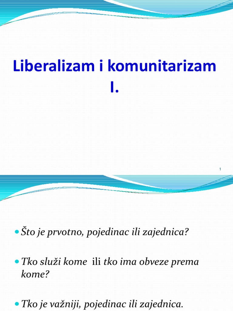 Liberalizam I Komunitarizam | PDF