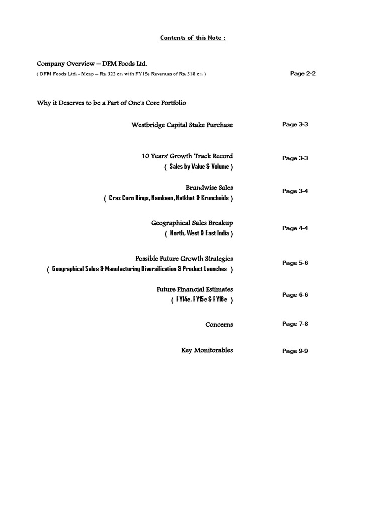 DFM Foods 11feb2014 | PDF | Business | Foods