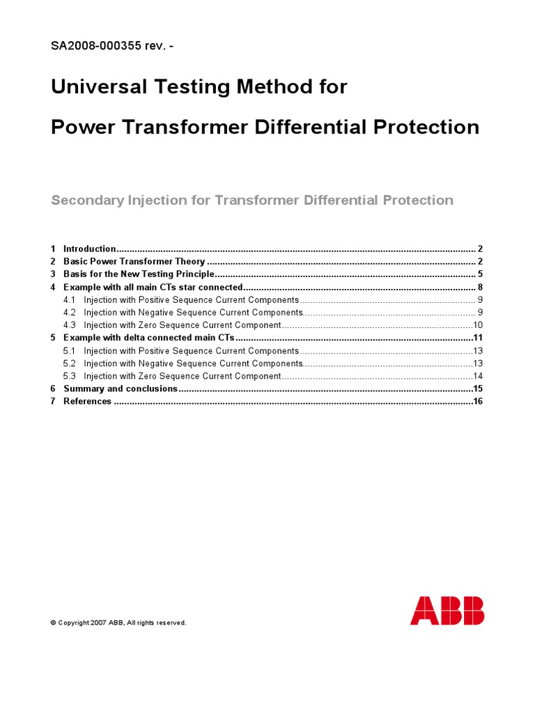 Power Transformer Diff Stability Test | PDF