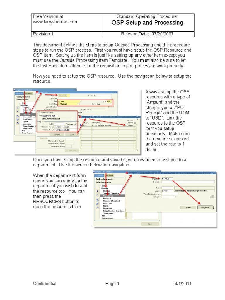 OSP Setup and Processing | PDF | Business