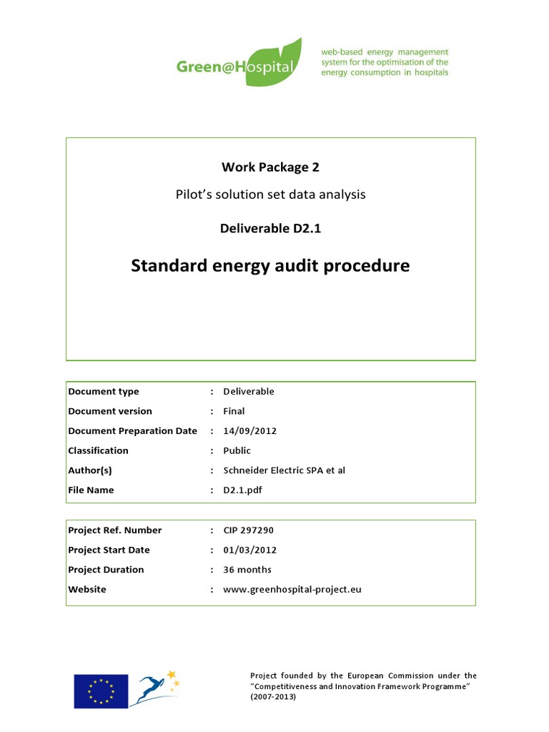 Standard Energy Audit Procedure - Greenhospital | PDF | Leadership In ...