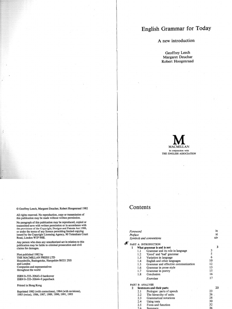 Geoffrey Leech Grammar | PDF