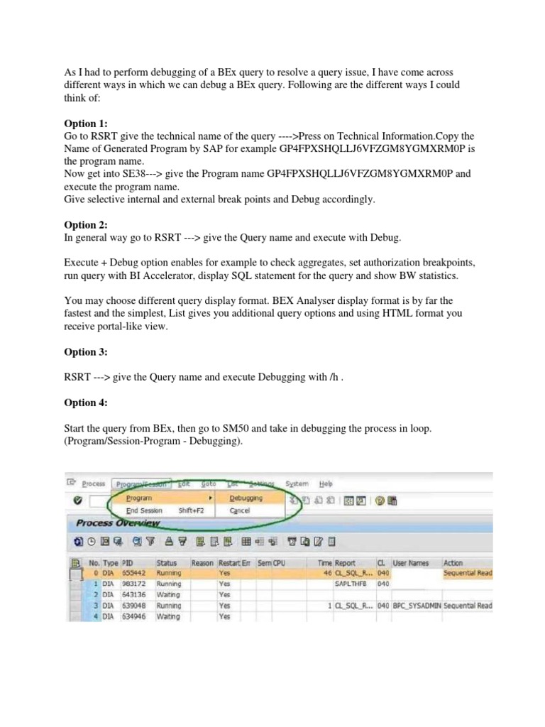 Debug Bex Query | PDF | Debugging | Data