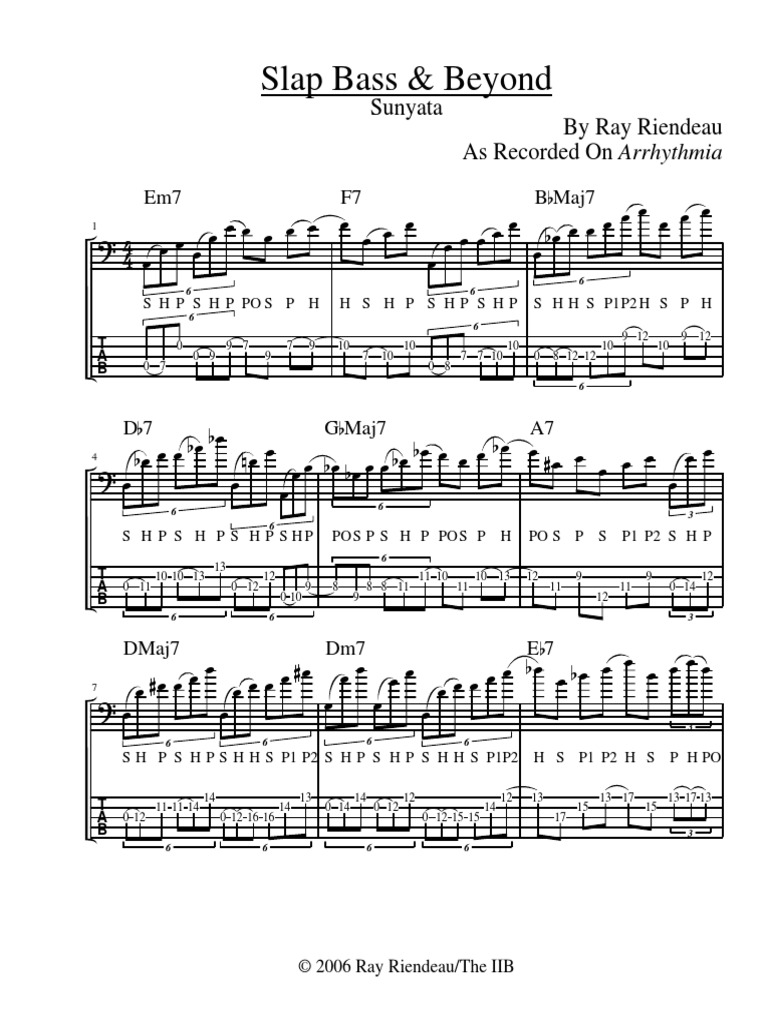 Slap Bass & Beyond: by Ray Riendeau Sunyata As Recorded On Arrhythmia B ...