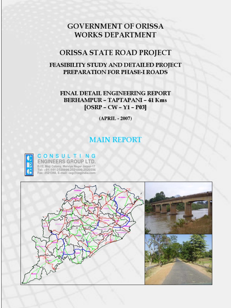 Government of Orissa Works Department Orissa State Road Project | PDF ...