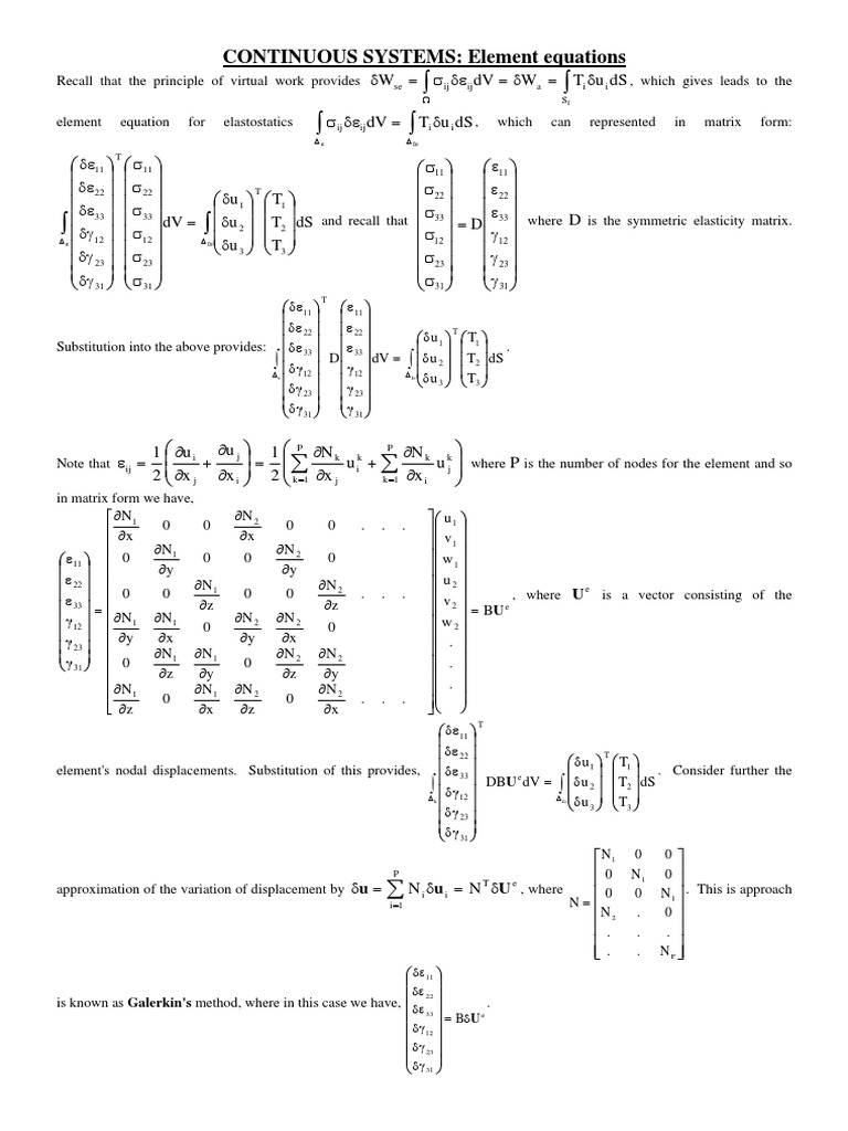 Elastostatics and Elastodynamics Equations | PDF | Linear Elasticity | Mechanics