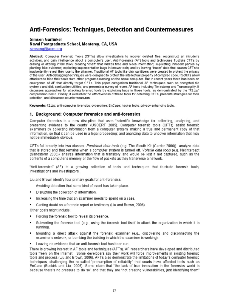 Anti Forensic 1 | PDF | Computer Network | Cryptography