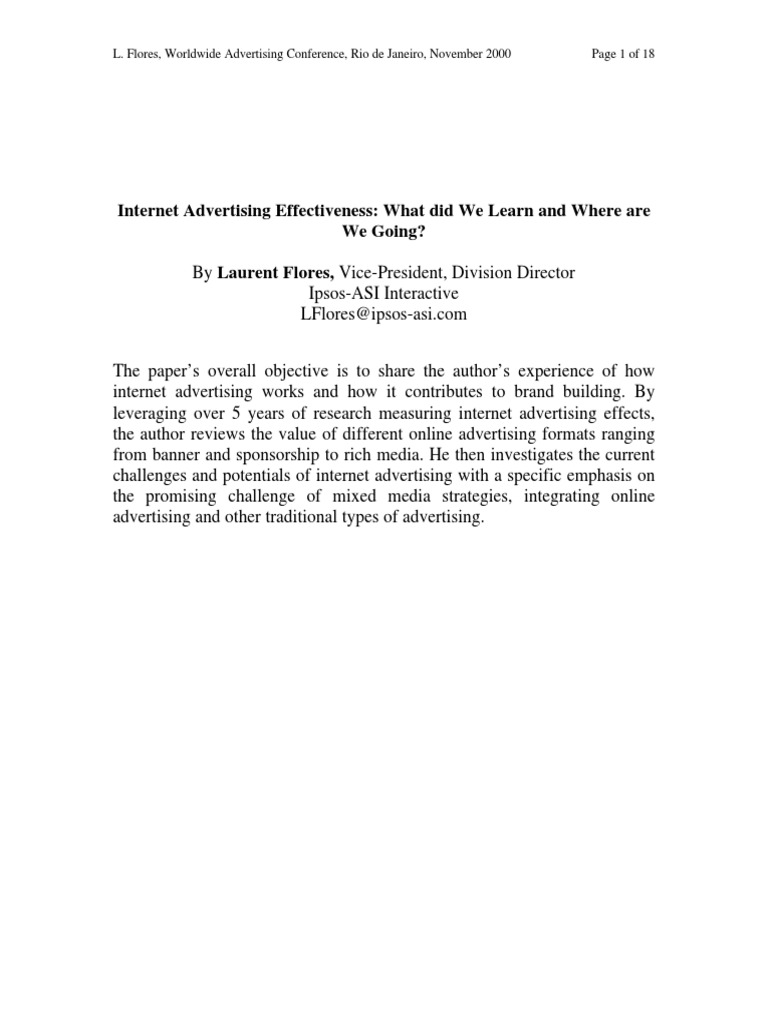 Internet Advertising Effectiveness Insights | PDF | Online Advertising ...
