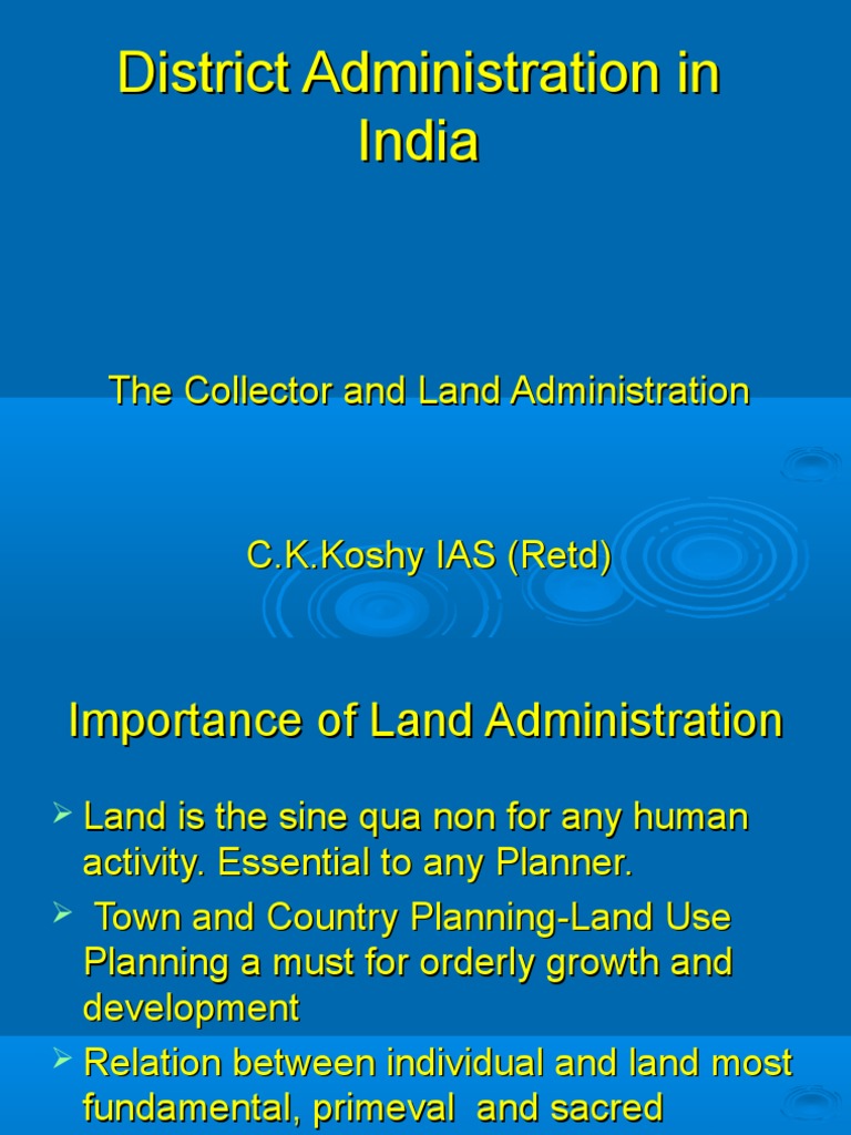 District Administration in India Edited | PDF | Property | Government