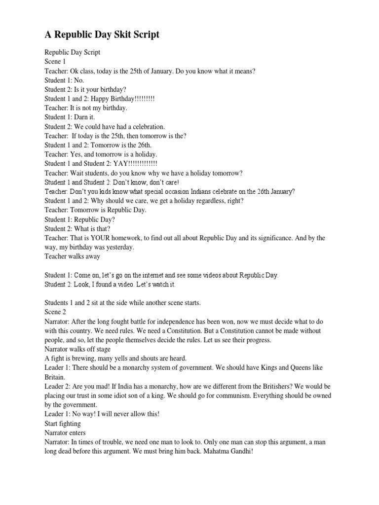 Skit | PDF | Mahatma Gandhi | Jawaharlal Nehru