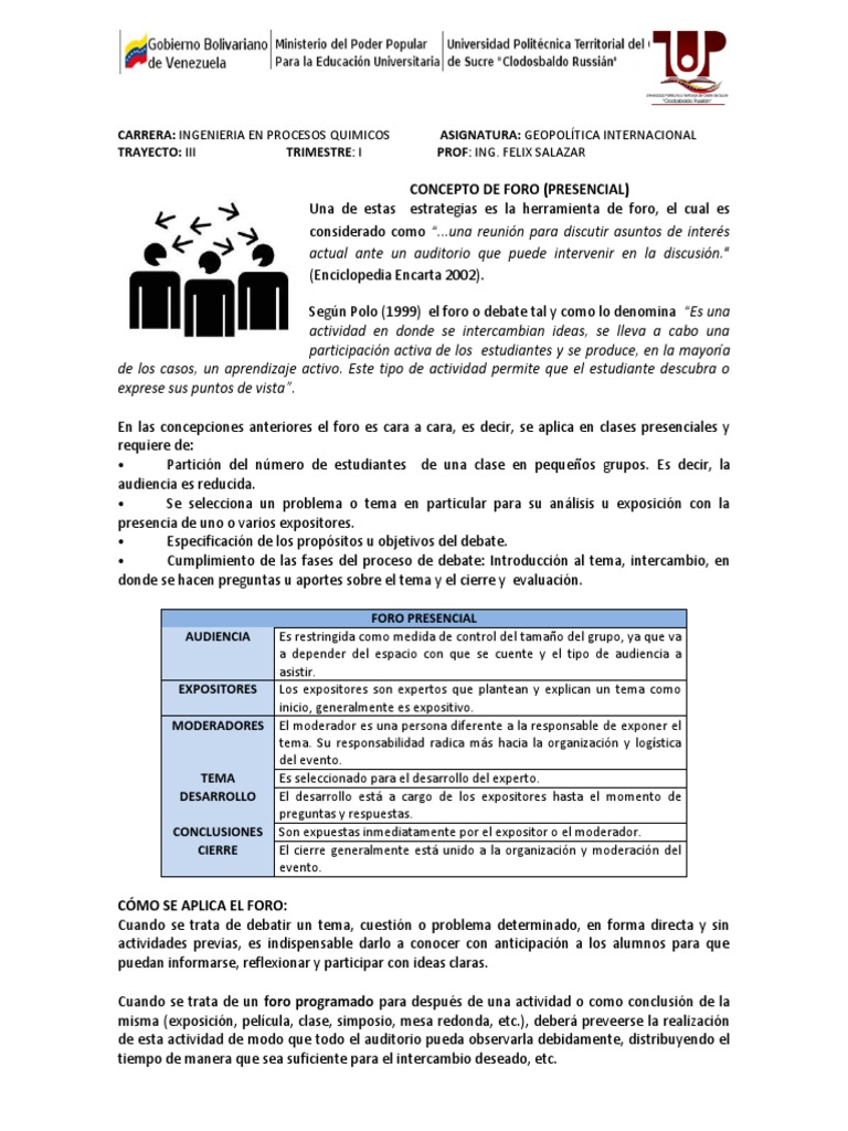 Reglas de Foro Presencial | PDF | Maestros | Cognición