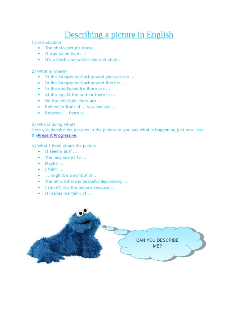 Describing A Picture in English | PDF | Language Arts & Discipline