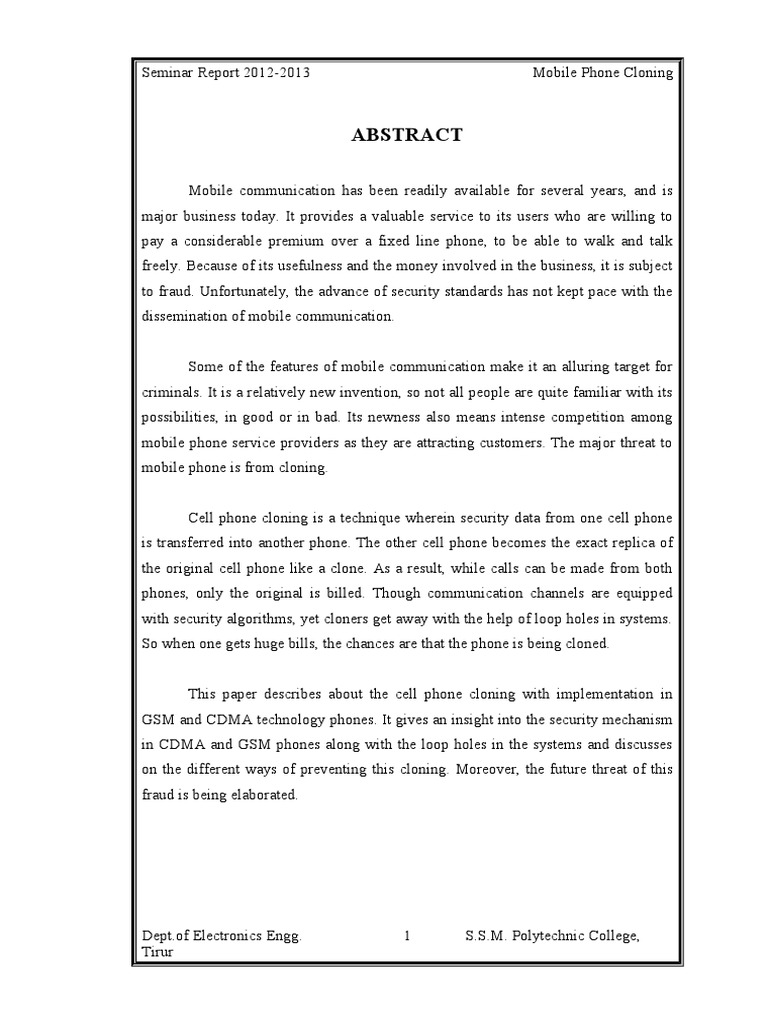 Mobile Phone Cloning | PDF | Mobile Phones | Telephone