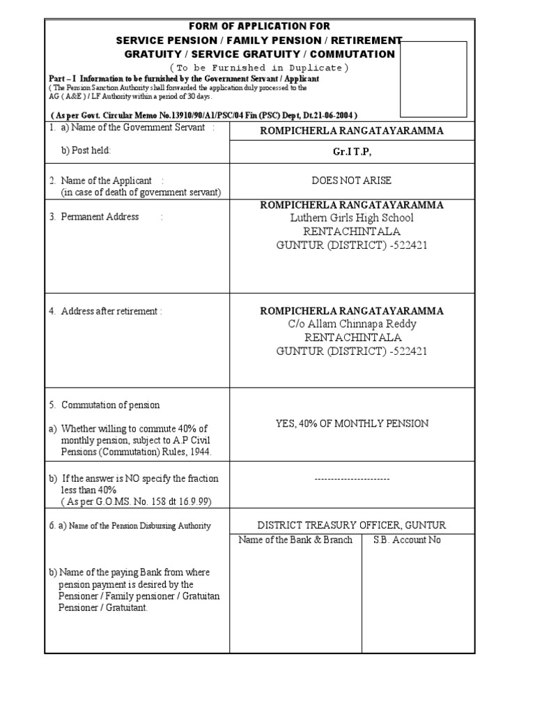 New Pension Proposal With Example PDF | PDF | Wife | Pension