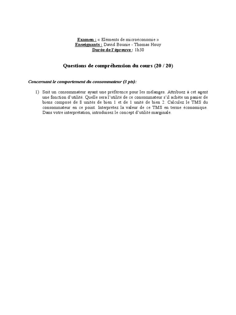 Corrige Examen CC1 | PDF