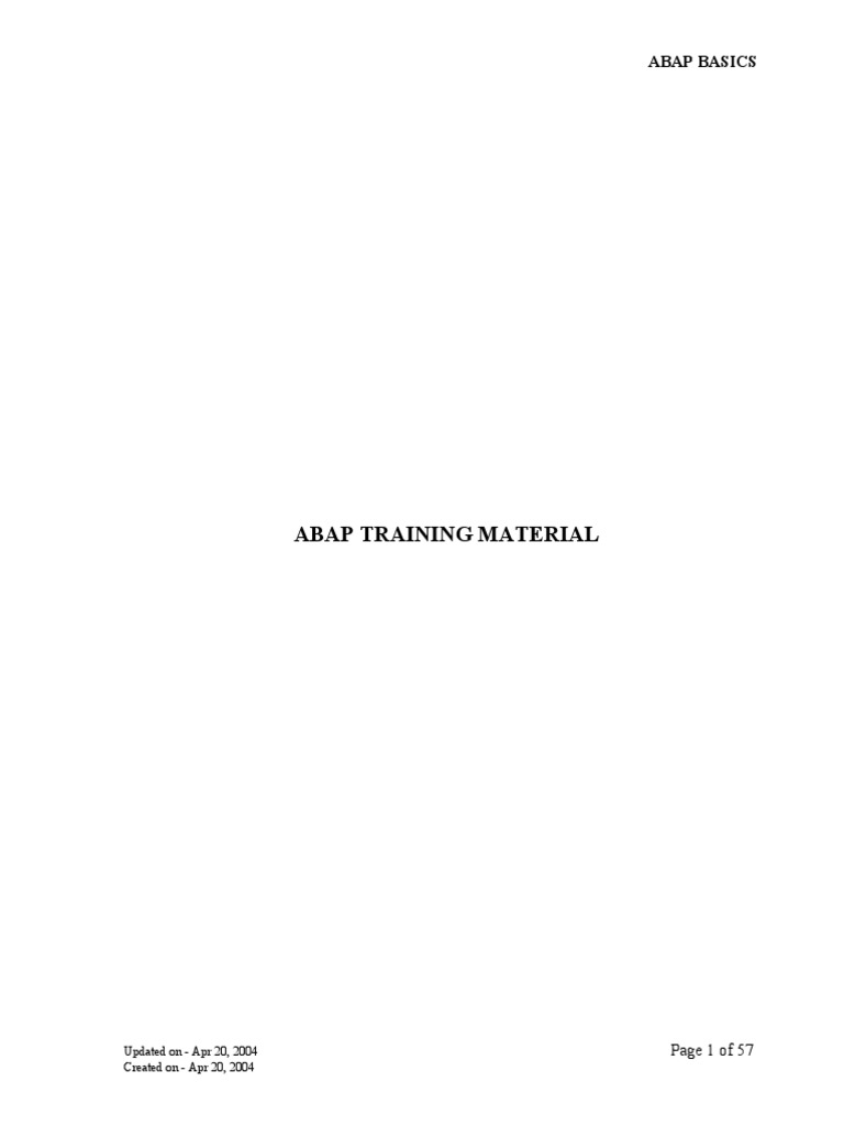 01 ABAP Book - Basics | PDF | Computing | Software