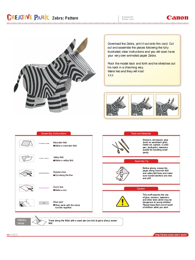Paper Zebra Craft Instructions | PDF | Games & Activities | Home & Garden