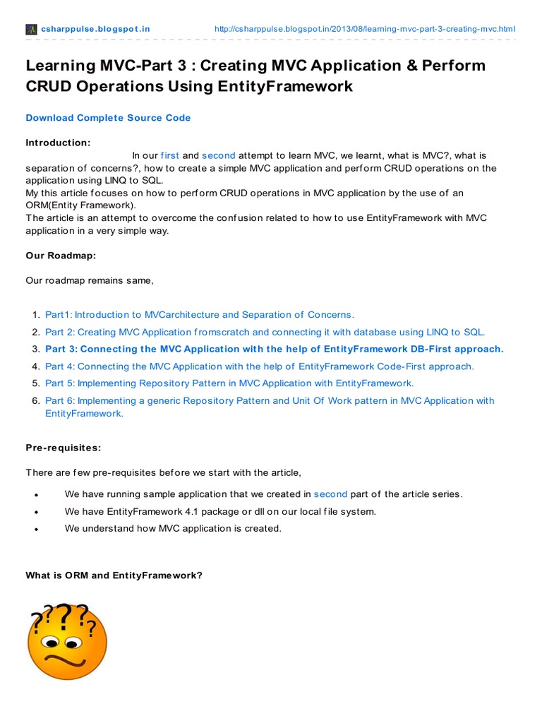 Learning MVCPart 3 Creating MVC Application Amp Perform CRUD Operations Using EntityFramework ...